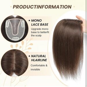 Hair | Hair Topper Real Human Hair 12 Inch Upgrade Mono Base 46x4 Inch ...